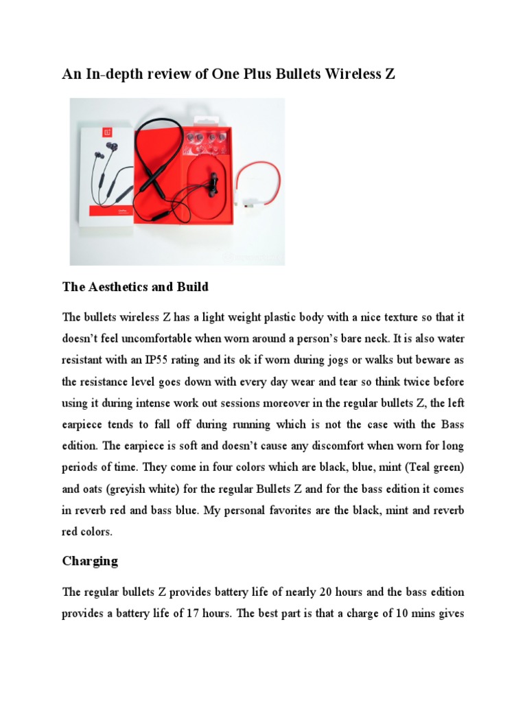 OnePlus Bullets Z Review | PDF | Headphones | Smartphone