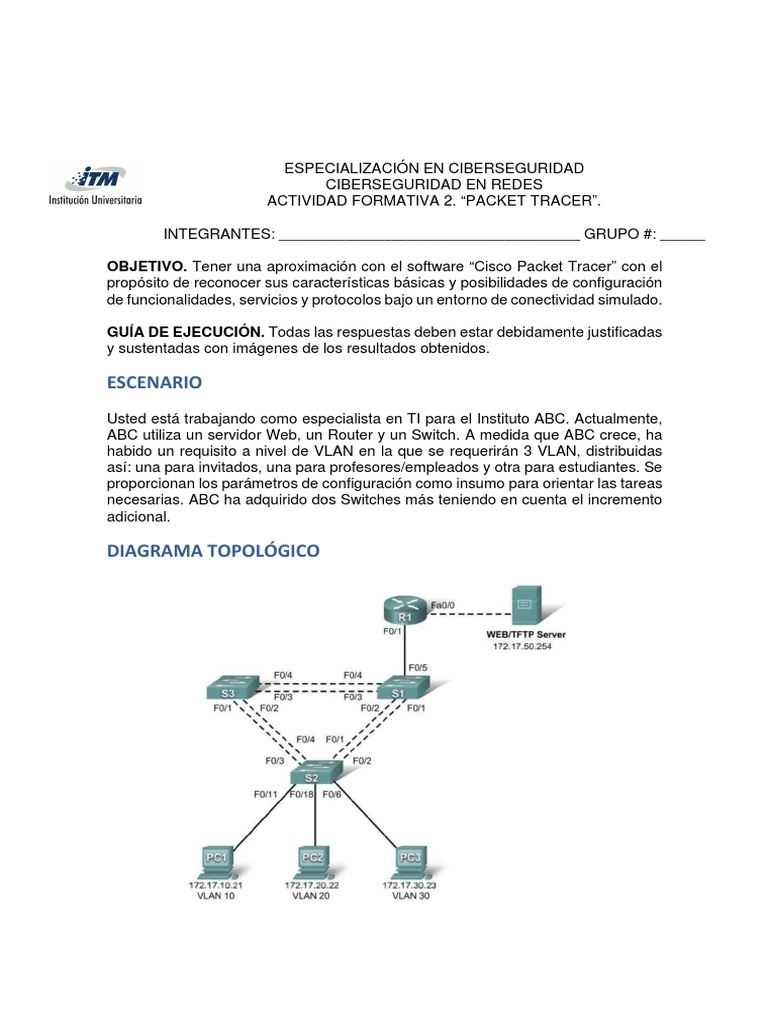 Ejercicio Packet Tracer | PDF | Enrutador (Computación) | Conmutador de red