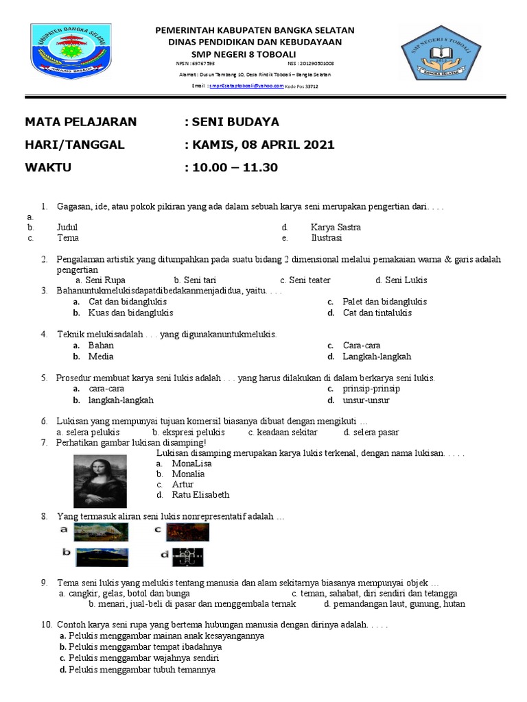 Soal Uas SBK 9 2020 2021 | PDF