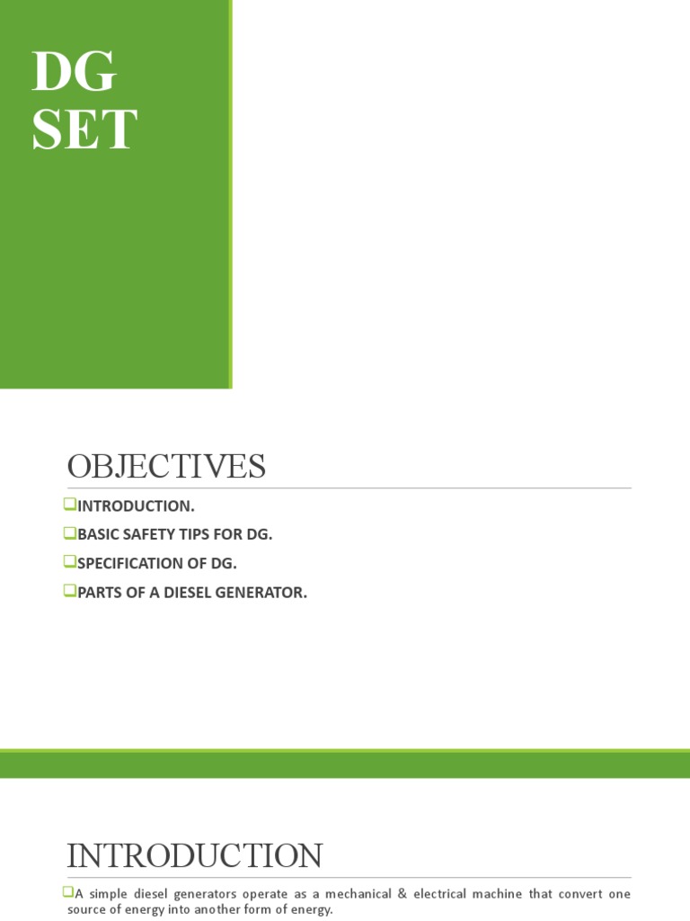 DG Set | PDF | Electric Generator | Engines