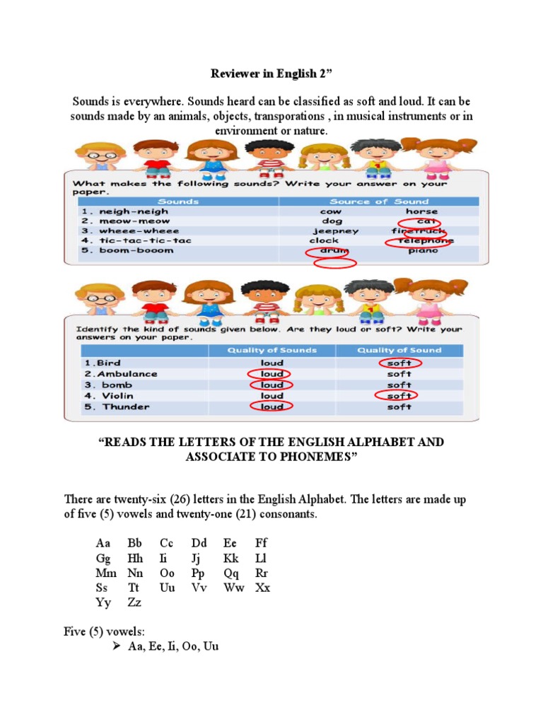 Reviewer in English 2 | PDF | Alphabet | Languages