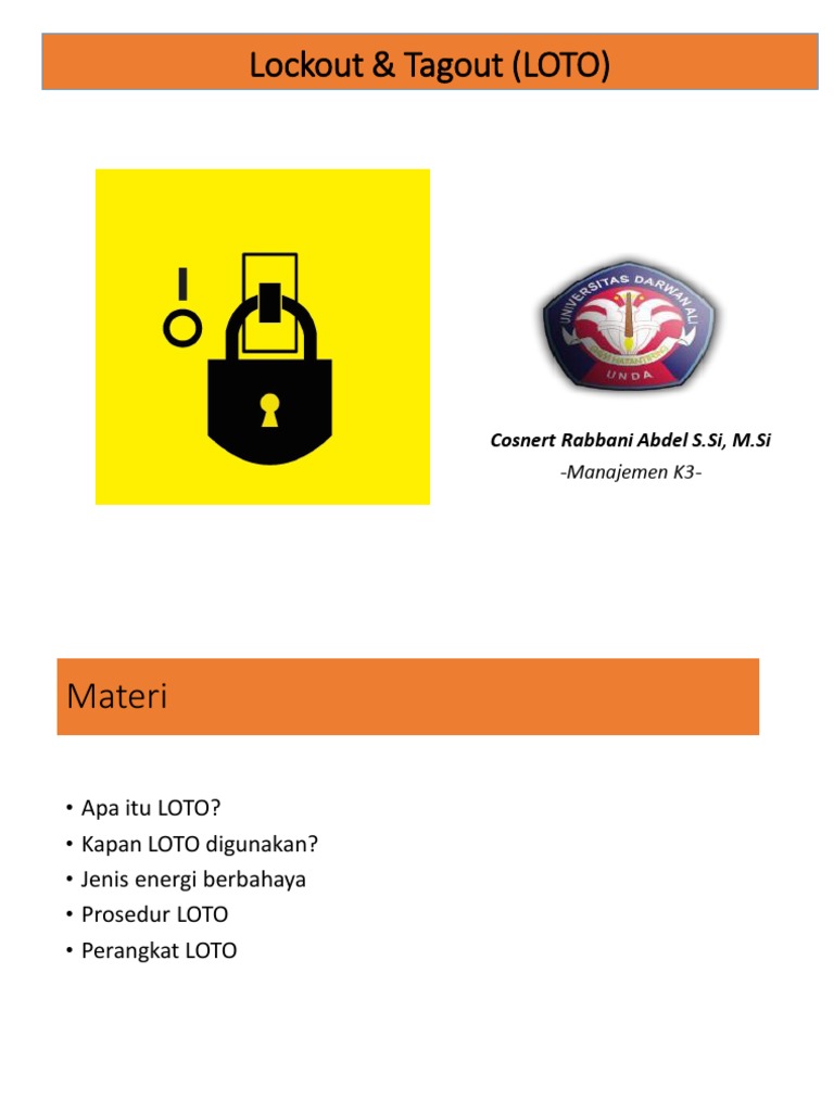 LOTO - Manajemen K3 | PDF