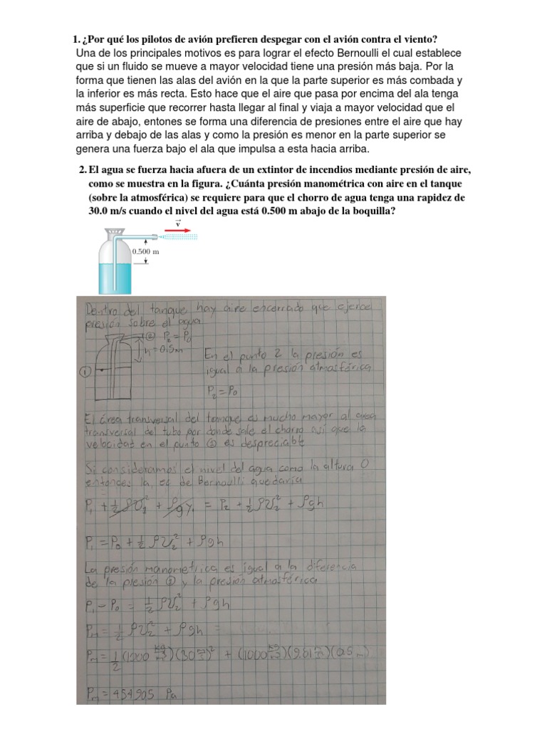 Ejercicios de Ecuacion de Bernoulli | PDF