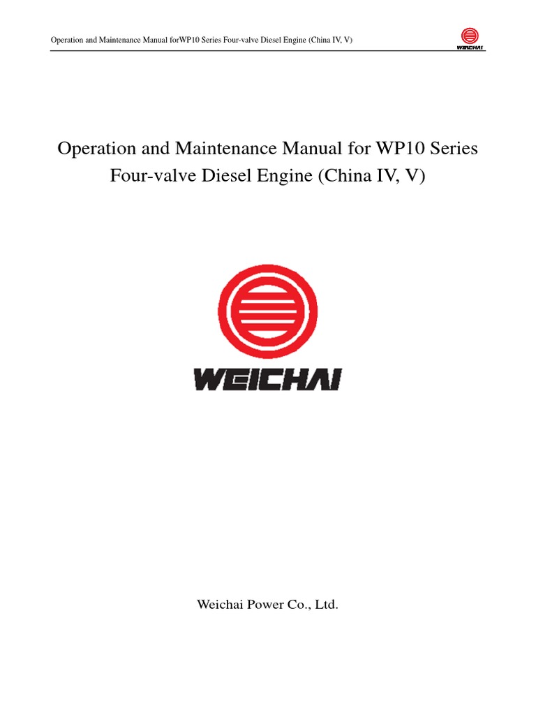 WP10 Diesel Engine Operation Manual | PDF | Internal Combustion Engine ...
