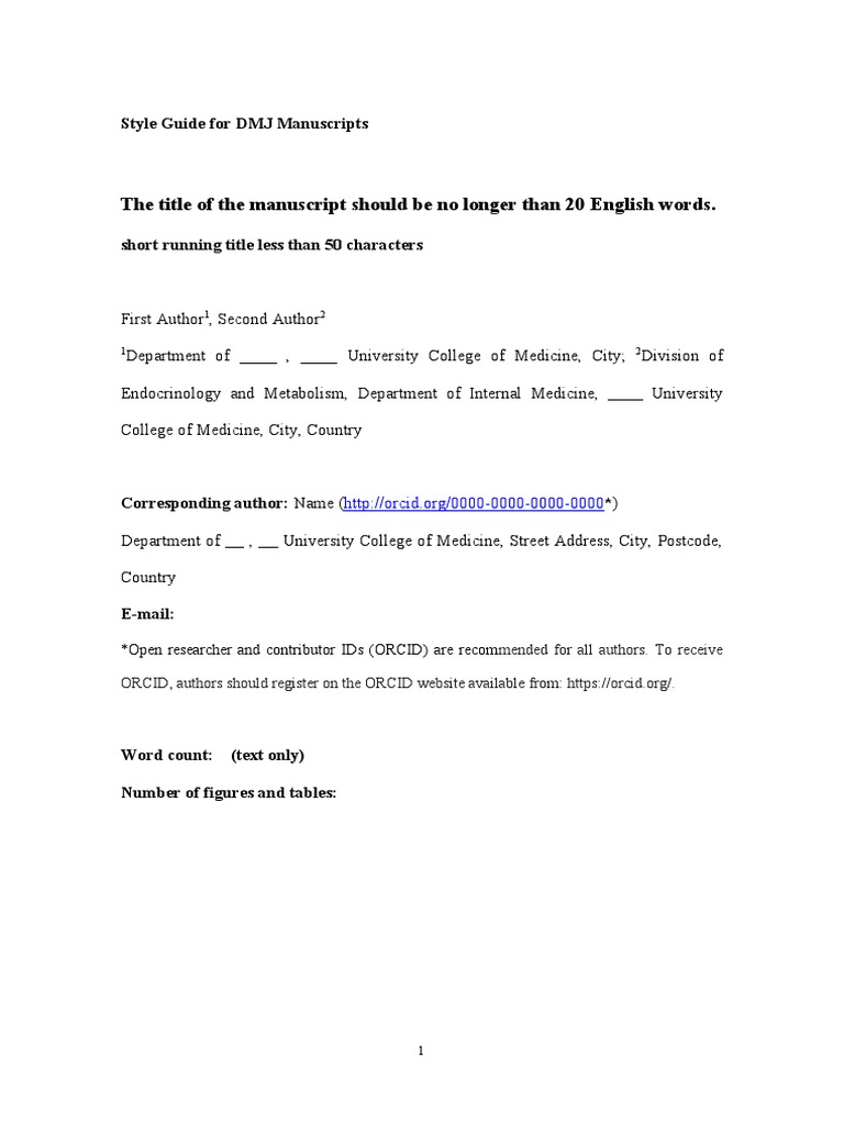 DMJ Word Template | PDF | Clinical Trial | Science