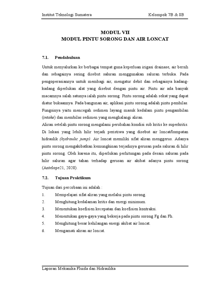Laporan Modul 7 Mekflu-1 | PDF
