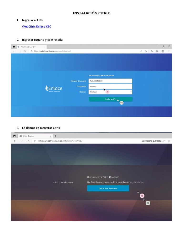 Procedimiento Instalar Citrix | PDF