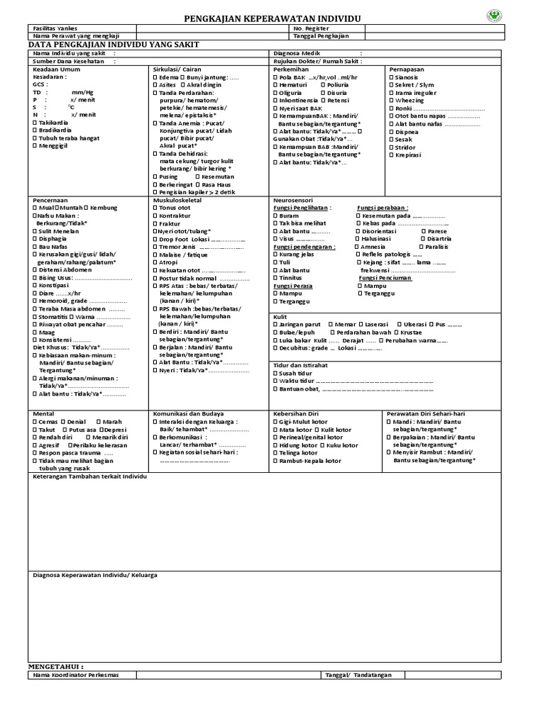 Form Askep Individu Rawat Inap | PDF