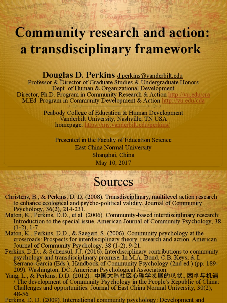 Community Research Action A Transdisciplinary Framework ECNU Talk | PDF | Leadership | Empowerment