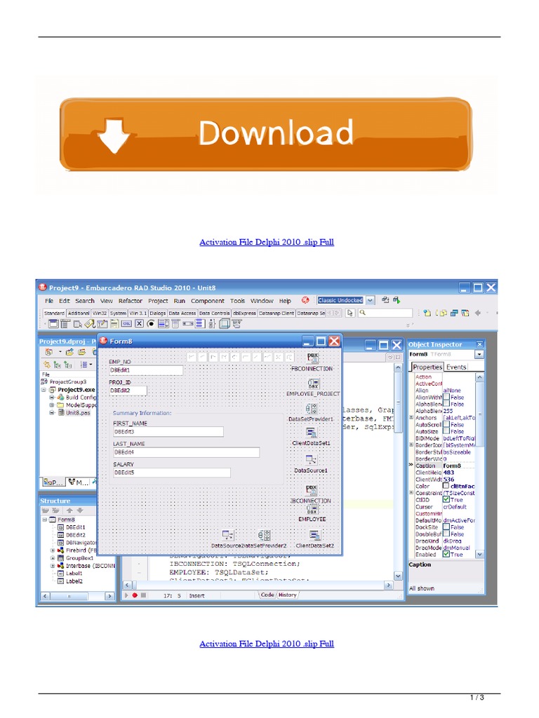 Activation File Delphi 2010 Slip Full Pdf Computer File Software Development 