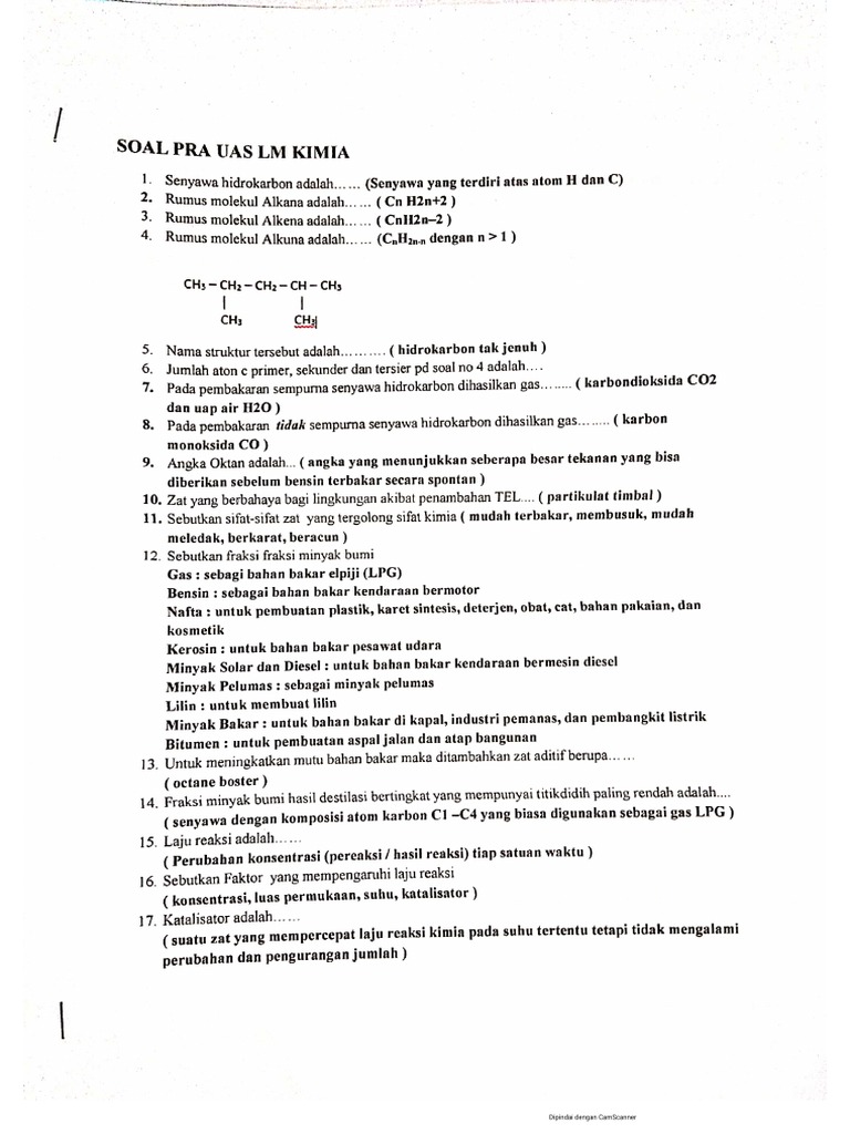 Jawaban Soal Pra UAS Auliya Najmi Umami | PDF