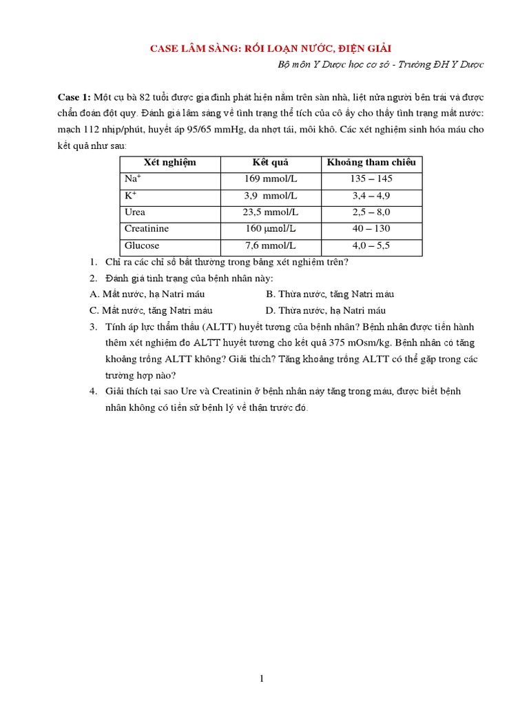 Case lâm sàng RL nước, điện giải, khí máu và thăng bằng acid - base gửi ...