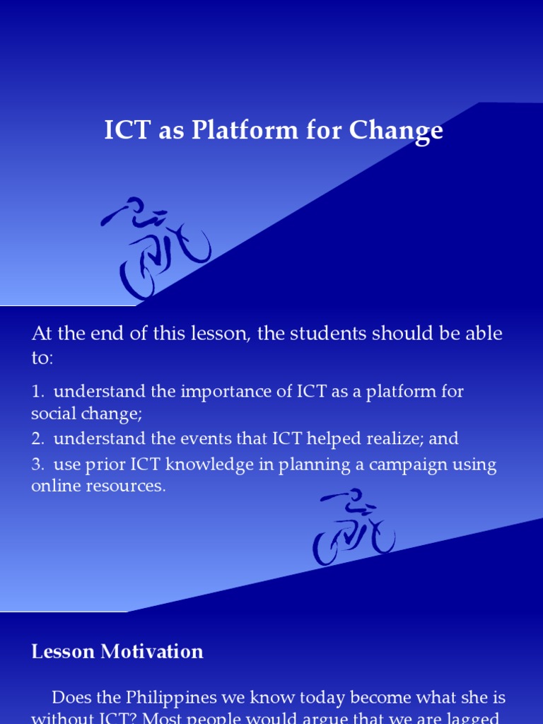 ICT As Platform For Change | PDF | Educational Technology | Communication
