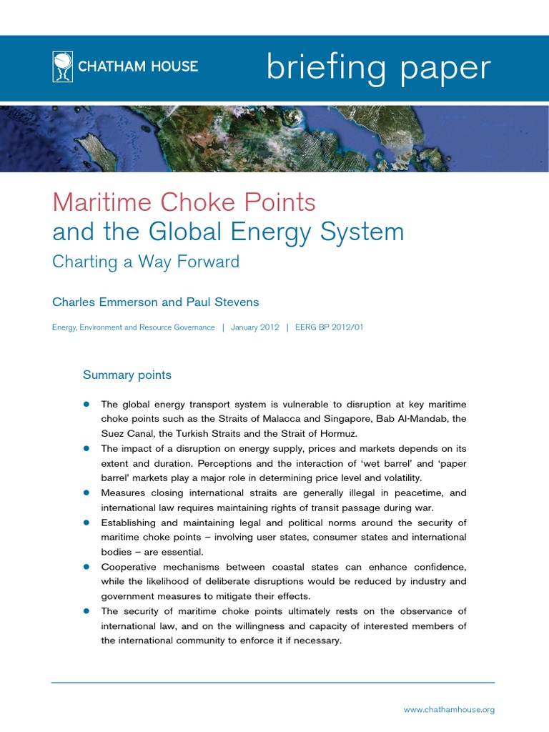 Maritime Chokepoints and Energy Flows Chatham House MaritimeSecurity - Asia | PDF | Price Of Oil ...
