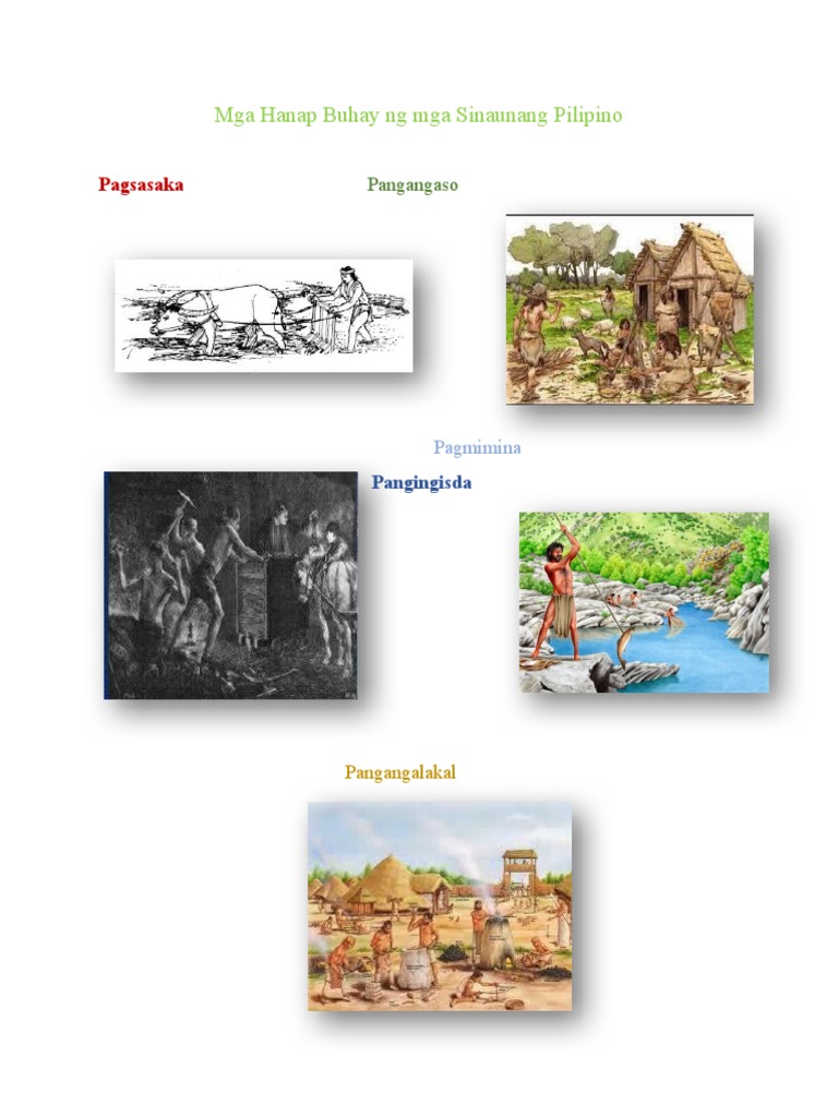 Mga Hanap Buhay NG Mga Sinaunang Pilipino | PDF