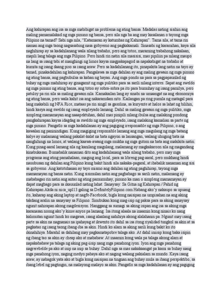 Ang Kahirapan | PDF