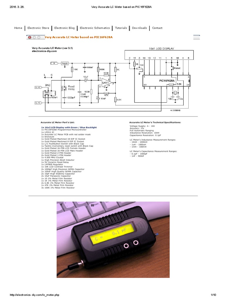 LC Meter With PIC MCU | PDF | Capacitor | Inductor