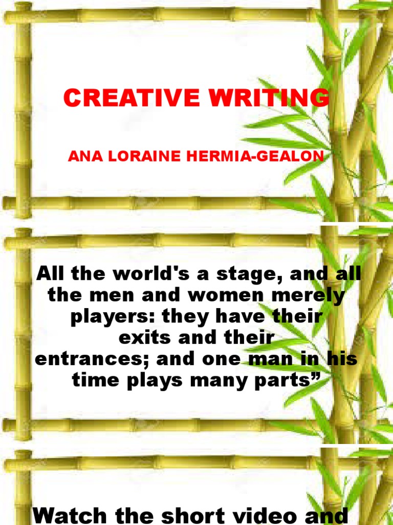 Creative Writing 123 | PDF | Play (Theatre) | Plot (Narrative)