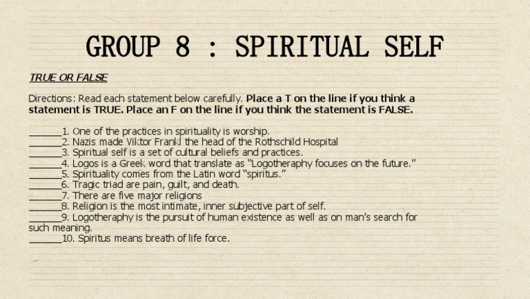 Quiz - Spiritual Self | PDF