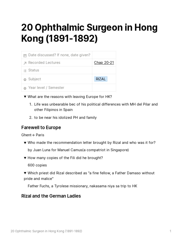 20 Ophthalmic Surgeon in Hong Kong (1891-1892) | PDF | Philippines