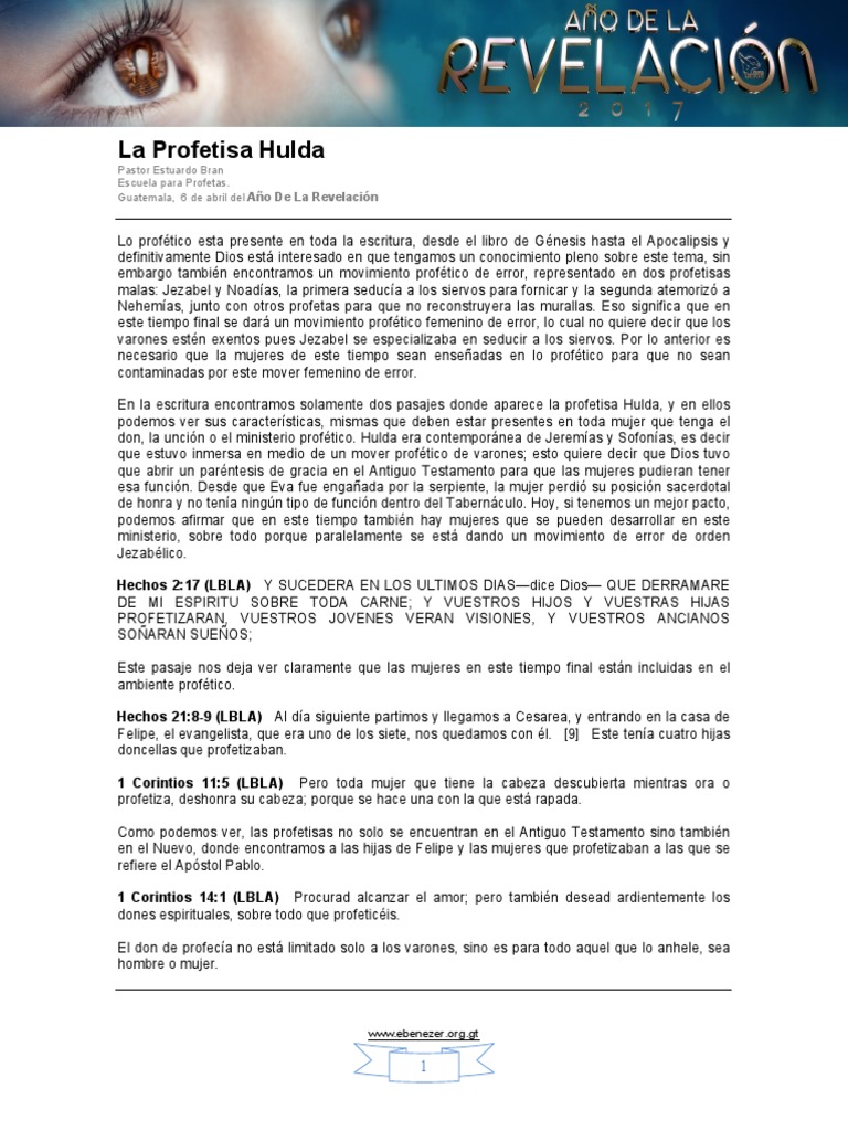 La Profetisa Hulda | PDF | Profeta | Sacerdote