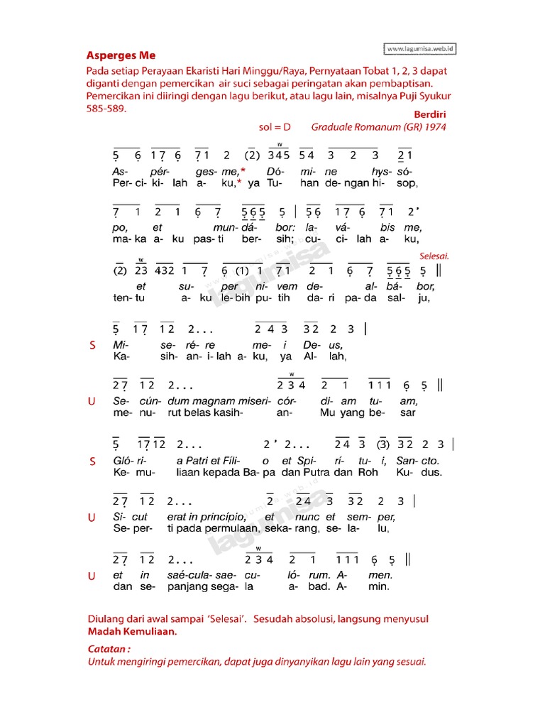 Asperges Me | PDF