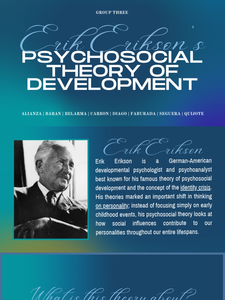 Erik Erikson's Psychosocial Theory of Development | PDF | Developmental ...