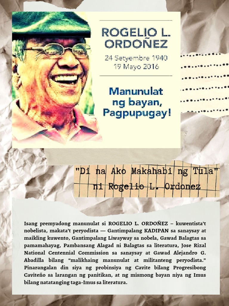 Di Na Ako Makahabi NG Tula (Pagsusuri) | PDF