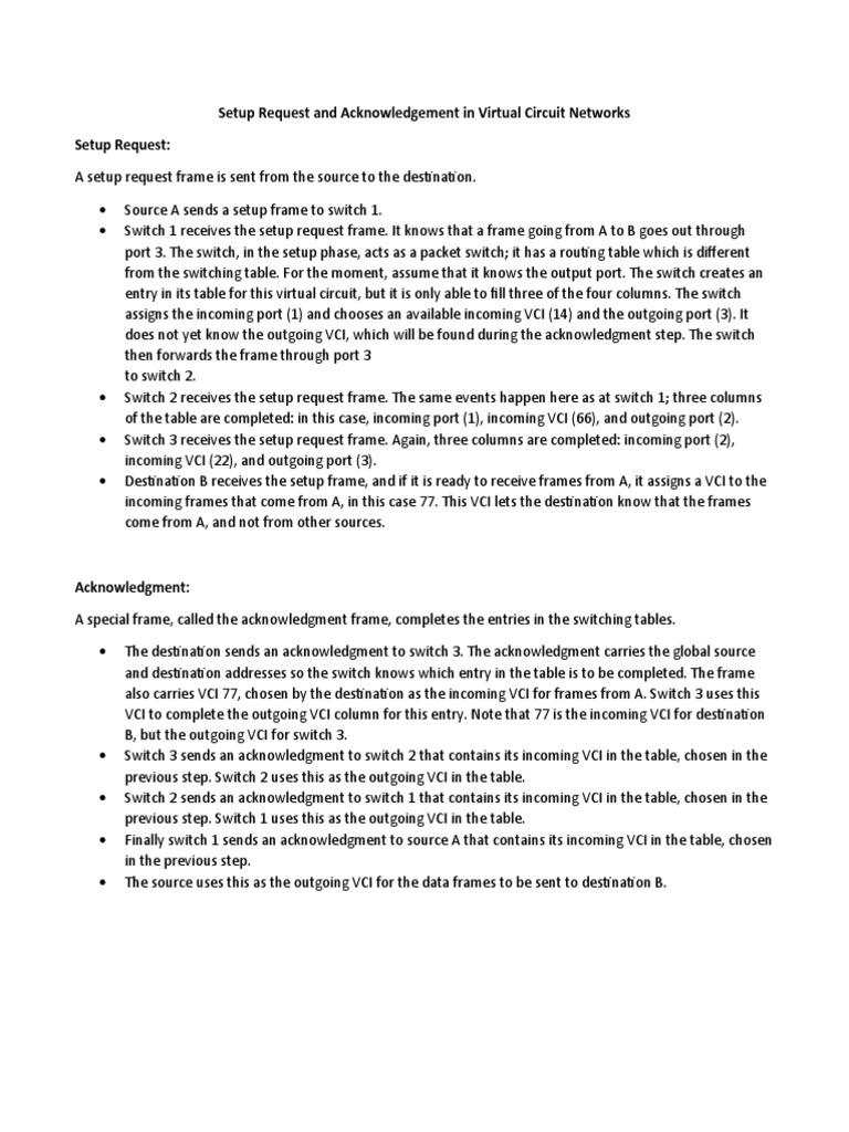 Setup Request VCN | PDF | Routing | Internet Architecture