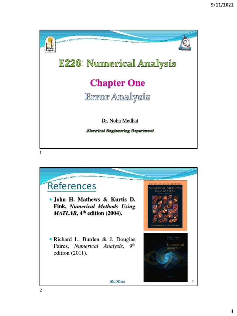 Error Analysis | PDF | Numerical Analysis | Equations