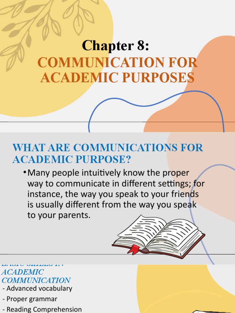 Chapter 8 Communication For Academic Purposes | PDF | Communication | Public Speaking