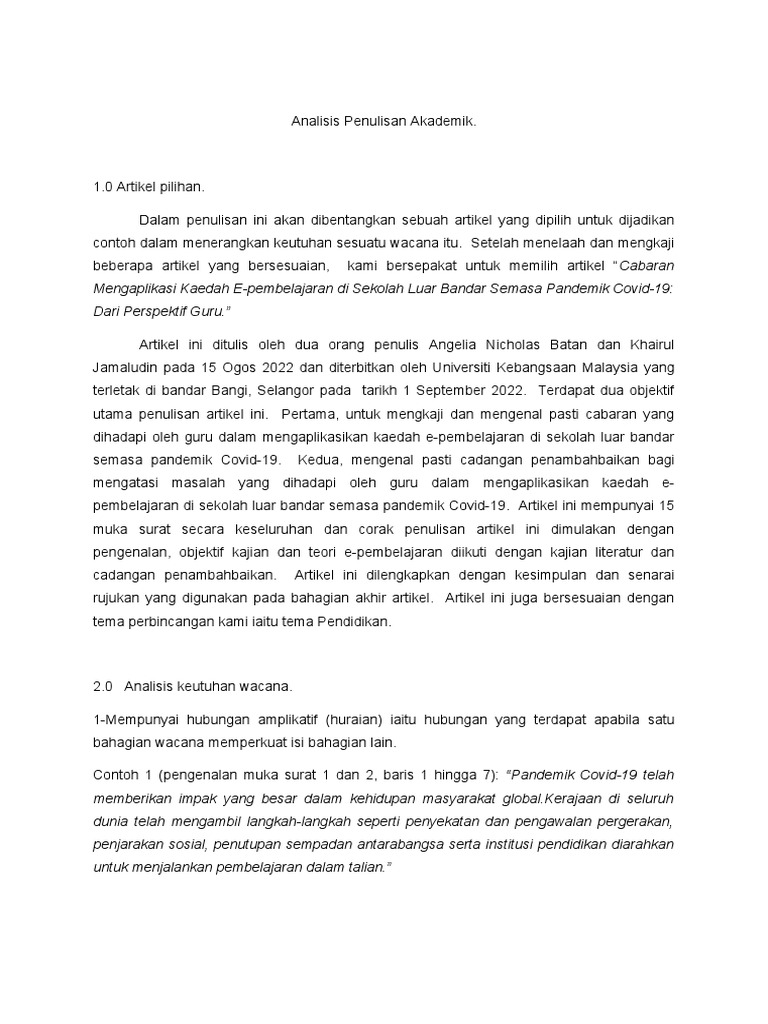 Analisis Penulisan Akademik | PDF