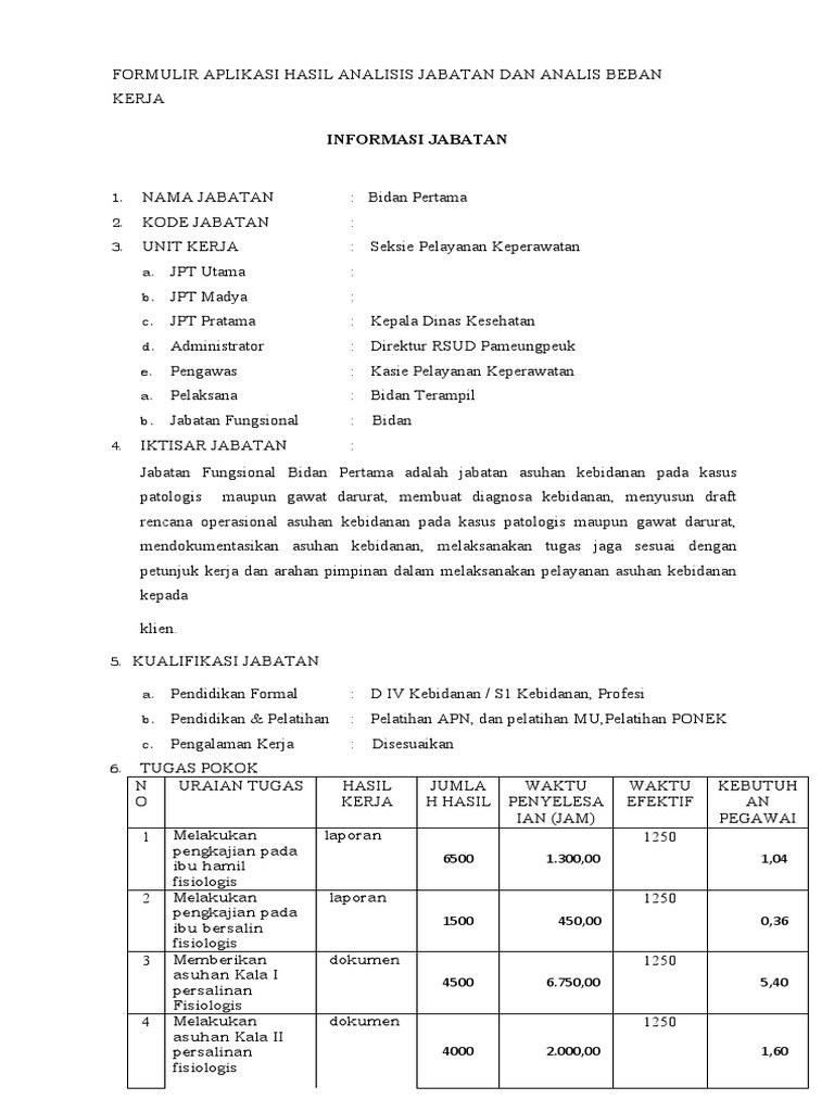 Infojab Bidan Ahli Pertama | PDF