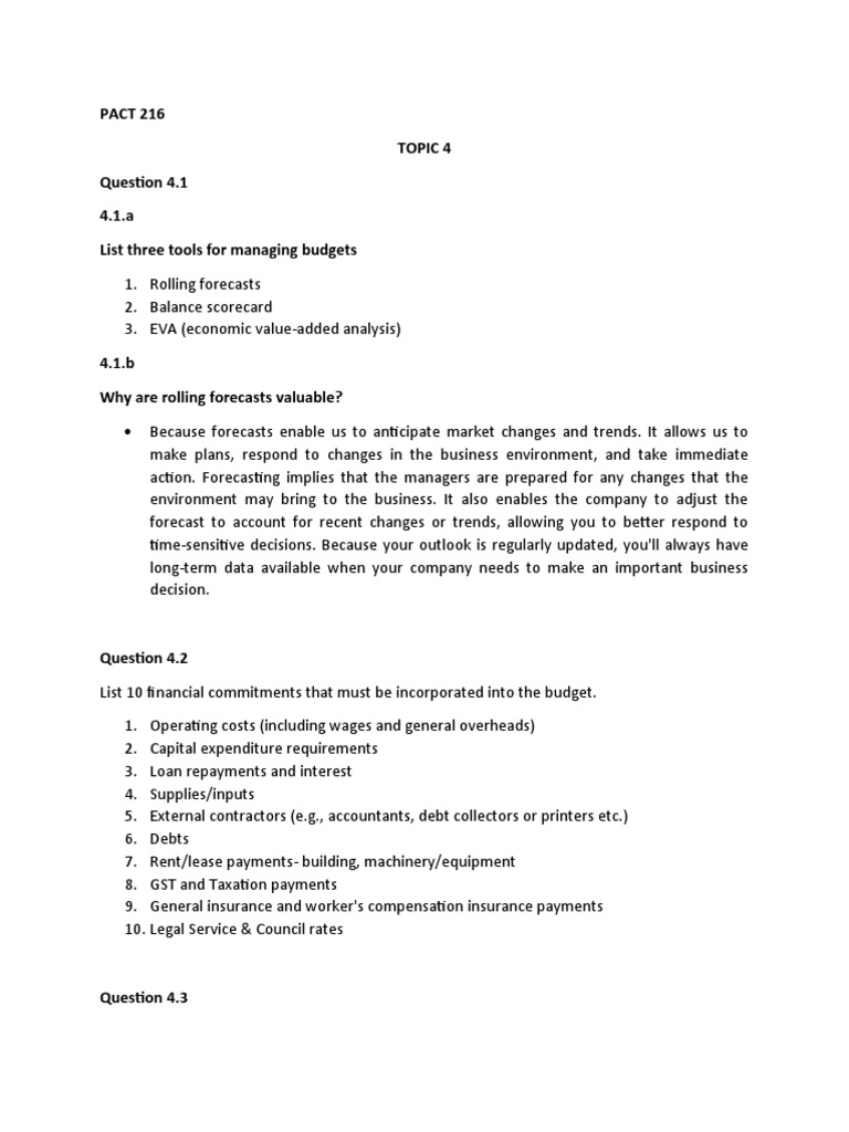 Pact 216 Topic 4 5 | PDF | Revenue | Expense
