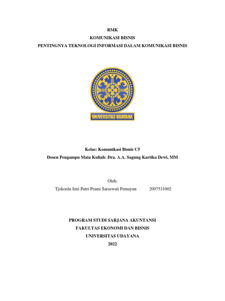 RMK 8 - Pentingnya Teknologi Informasi Dalam Komunikasi Bisnis | PDF