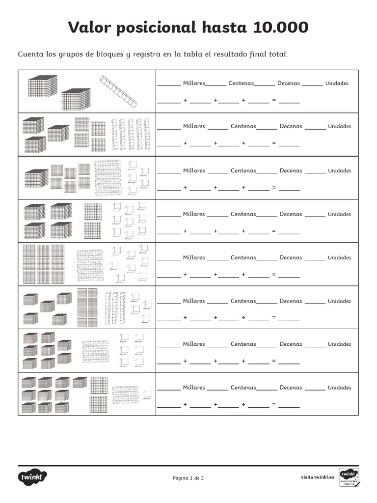 Es N 111 Ficha de Actividad Valor de Posicion Hasta 10.000 - Ver - 1 | PDF
