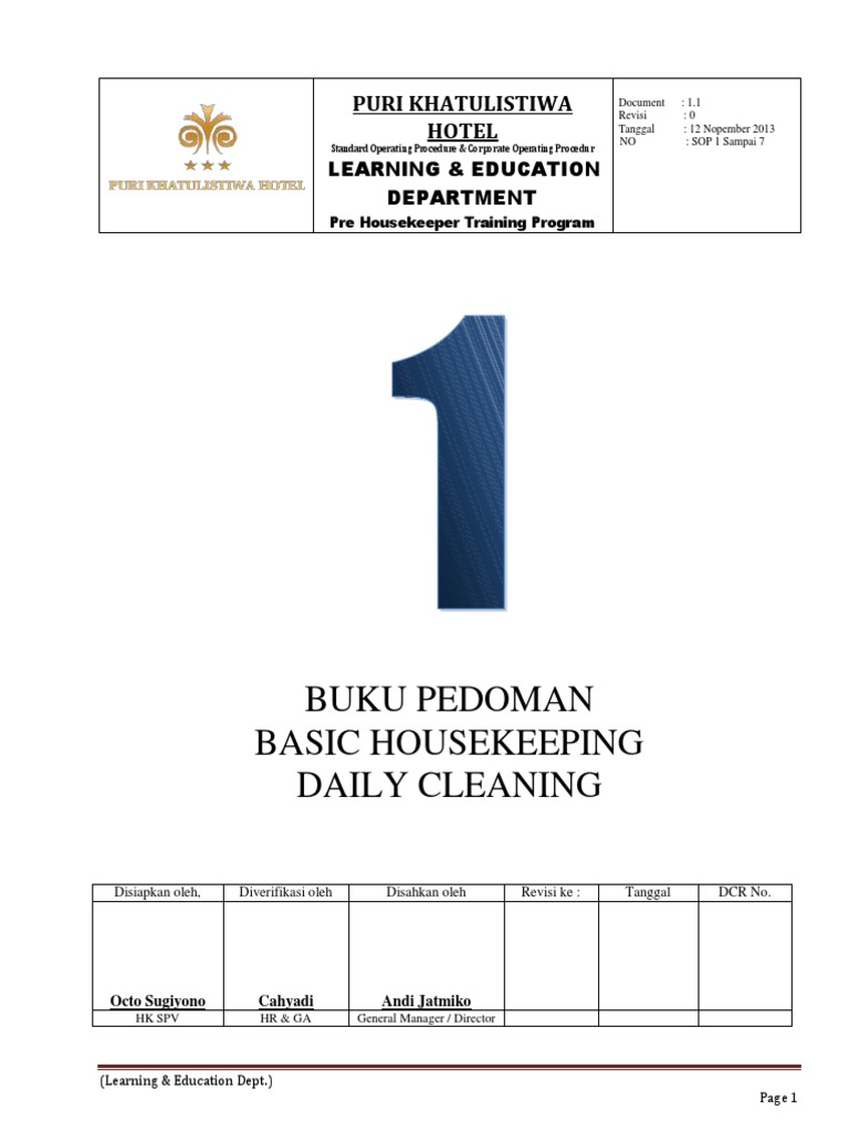 Basic Housekeeping 1 | PDF