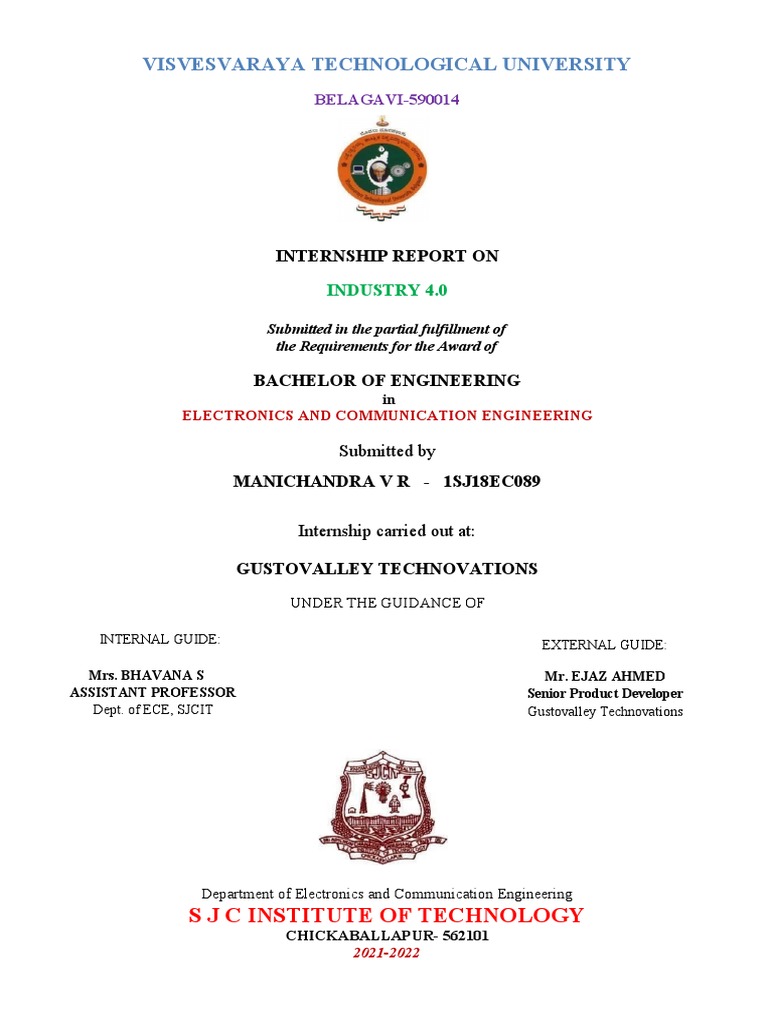 Updated Internship Front Page | PDF | Internet Of Things | Information Age