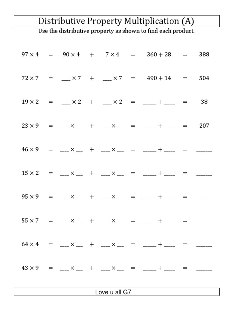 Distributive Property MF3 | PDF | Computers