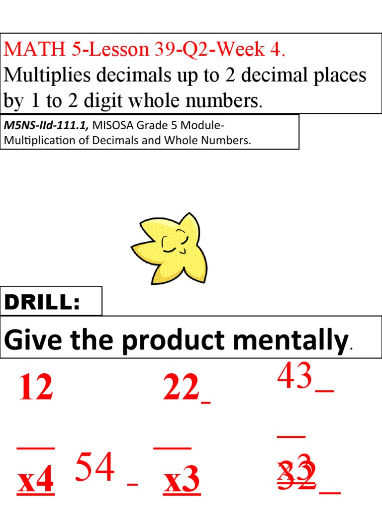 Grade 5 PPT Math Q2 W5 Lesson 39 | PDF | Multiplication | Numbers