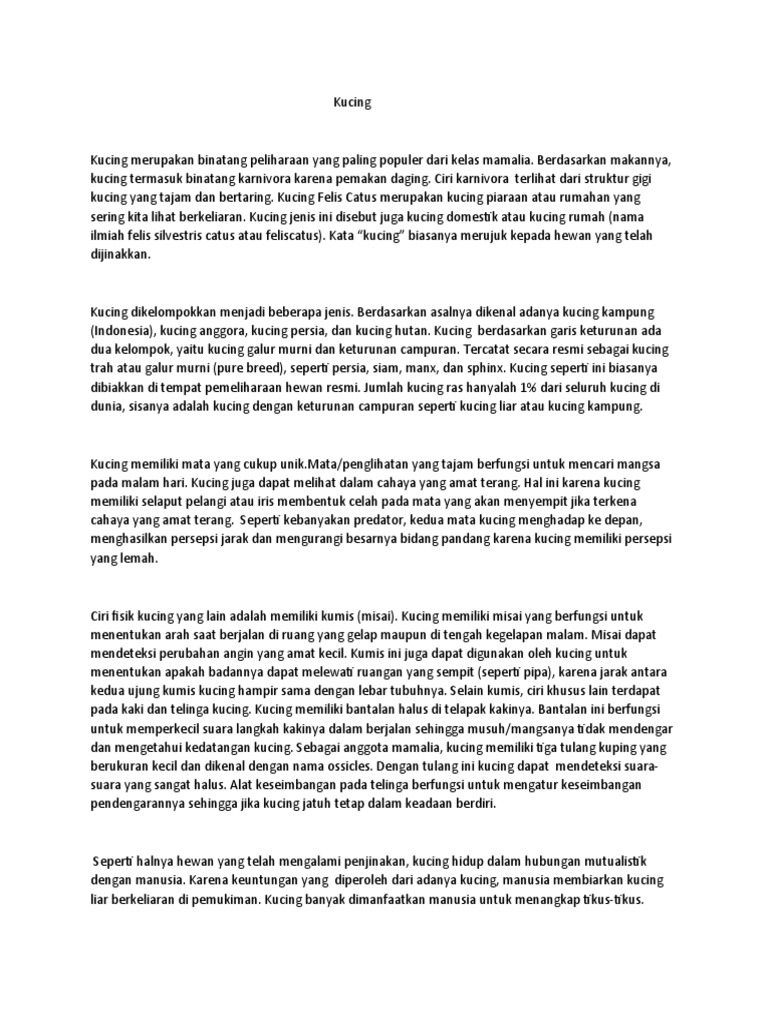 Penjelasan Kucing | PDF