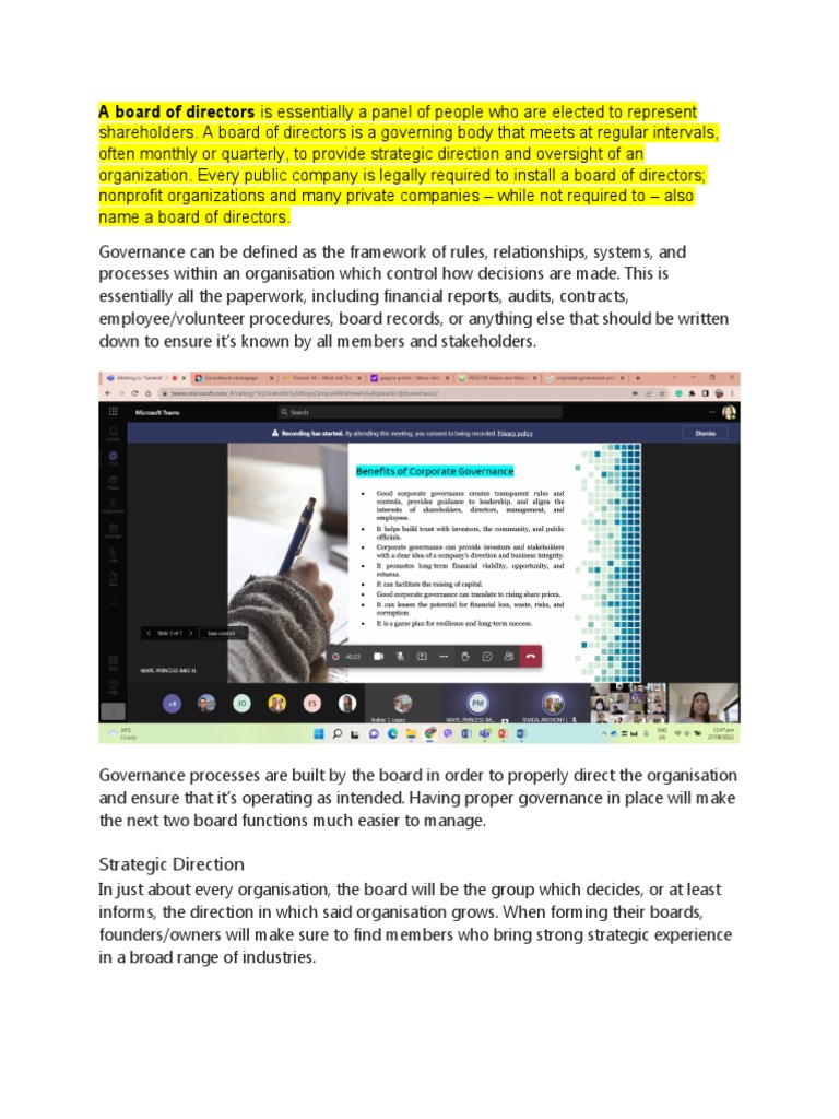 Board And Committee Pdf Board Of Directors Governance