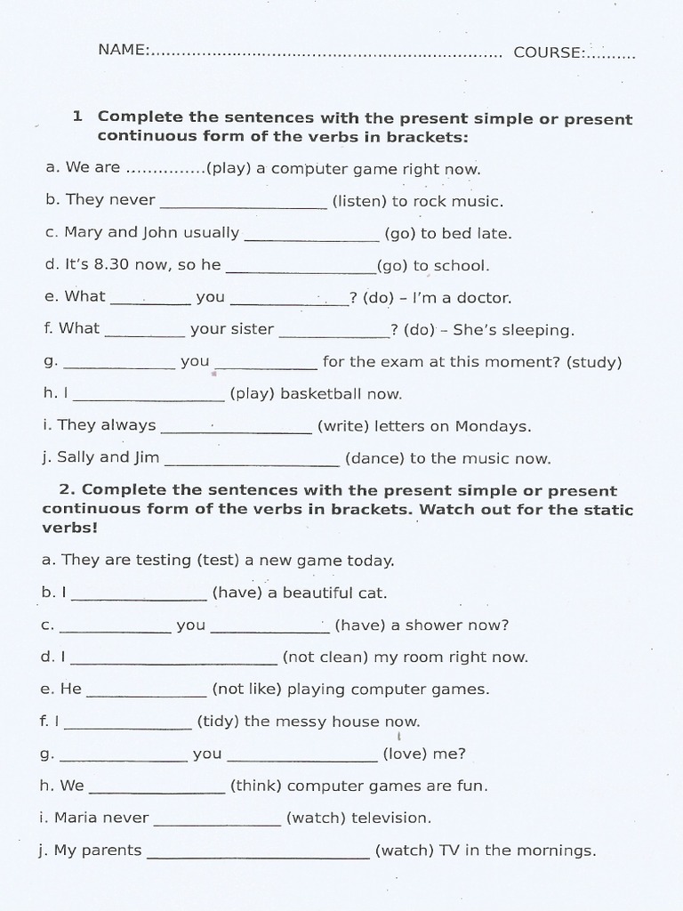 Present Simple Continuous | PDF