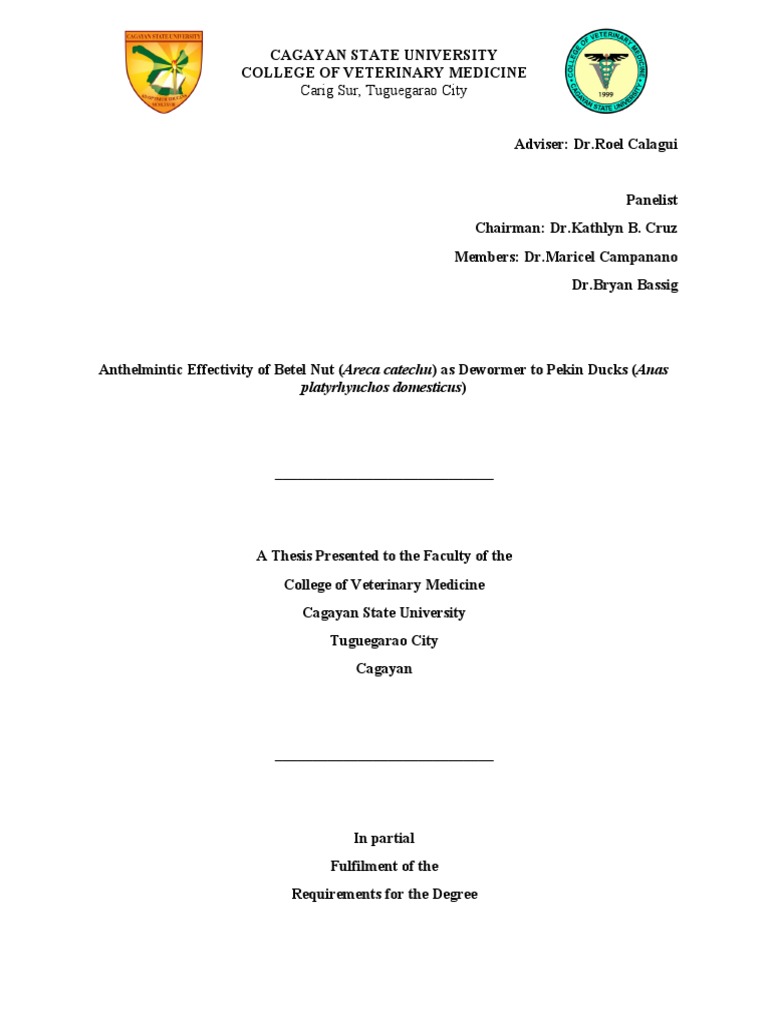 Thesis Proposal - Daliyong O. | Download Free PDF | Nematode