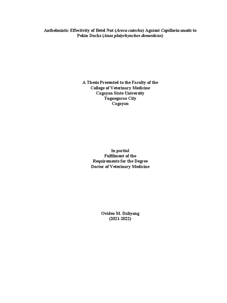 Thesis - Draft | Download Free PDF | Nematode