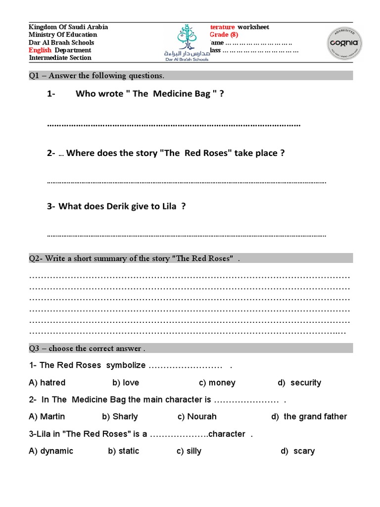 Grade 8 Literature Worksheet | PDF | Law | History