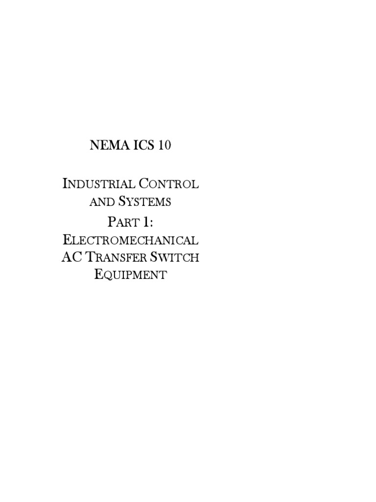 Nema Ics 10.1-2005 | PDF | Switch | Relay