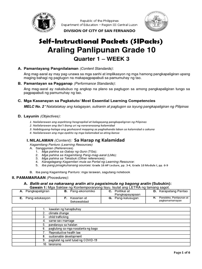 Q1 AP10 Week-3 | PDF