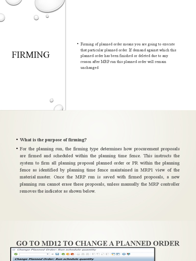Firming Types and Planning Time Fence in SAP | PDF | Computing ...