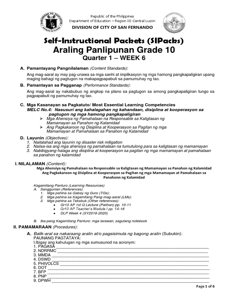 Q1 AP10 Week-6 | PDF